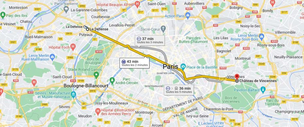 LIGNE 1 - Plan metro Paris | plan de Paris
